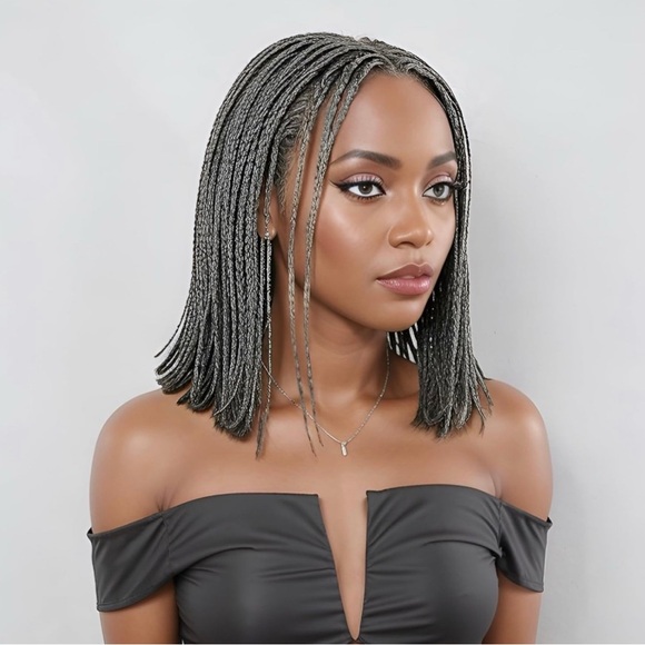 Hair | Baohuke 12 Wear And Go Glueless Braided Human Hair Bob Wig Salt ...